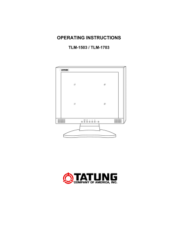 Tatung Computer Monitor TLM-1703 User manual | Manualzz