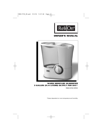 ReliOn Humidifier RWM-975N User manual | Manualzz
