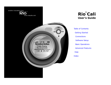Rio Audio MP3 Player Cali User manual | Manualzz