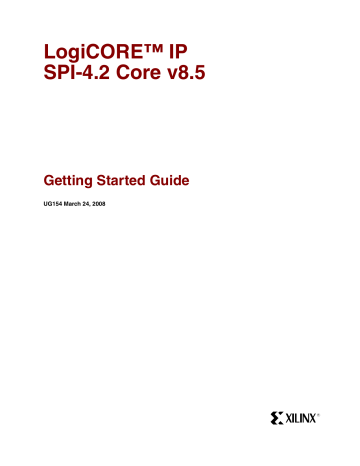 Xilinx SPI-4.2 core v8.5 Getting Started Guide | Manualzz