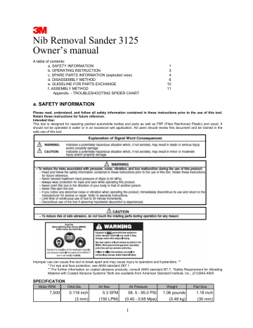 3M Sander 3125 User manual | Manualzz