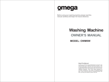 Omega Washing Machine OWM9W User Manual | Manualzz