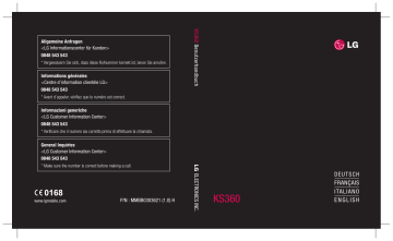 LG KS360 pink User guide | Manualzz