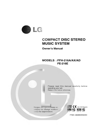 LG FFH-216A Εγχειρίδιο χρήστη | Manualzz