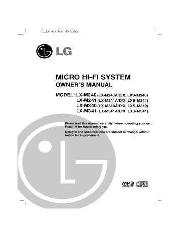 LG LX-M240A Owner's Manual | Manualzz