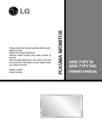 LG MW-71PY10 Owner's Manual | Manualzz