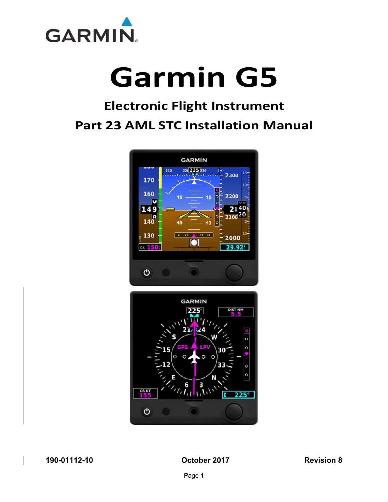 G5 (HSI) with VHF Navigator. Garmin G5 Electronic Flight Instrument for ...