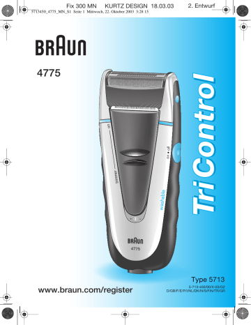 Braun tricontrol 4775, 4775, 4775, TriControl Brukermanual | Manualzz