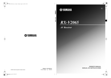 Yamaha RX-V2065 OWNER'S MANUAL | Manualzz