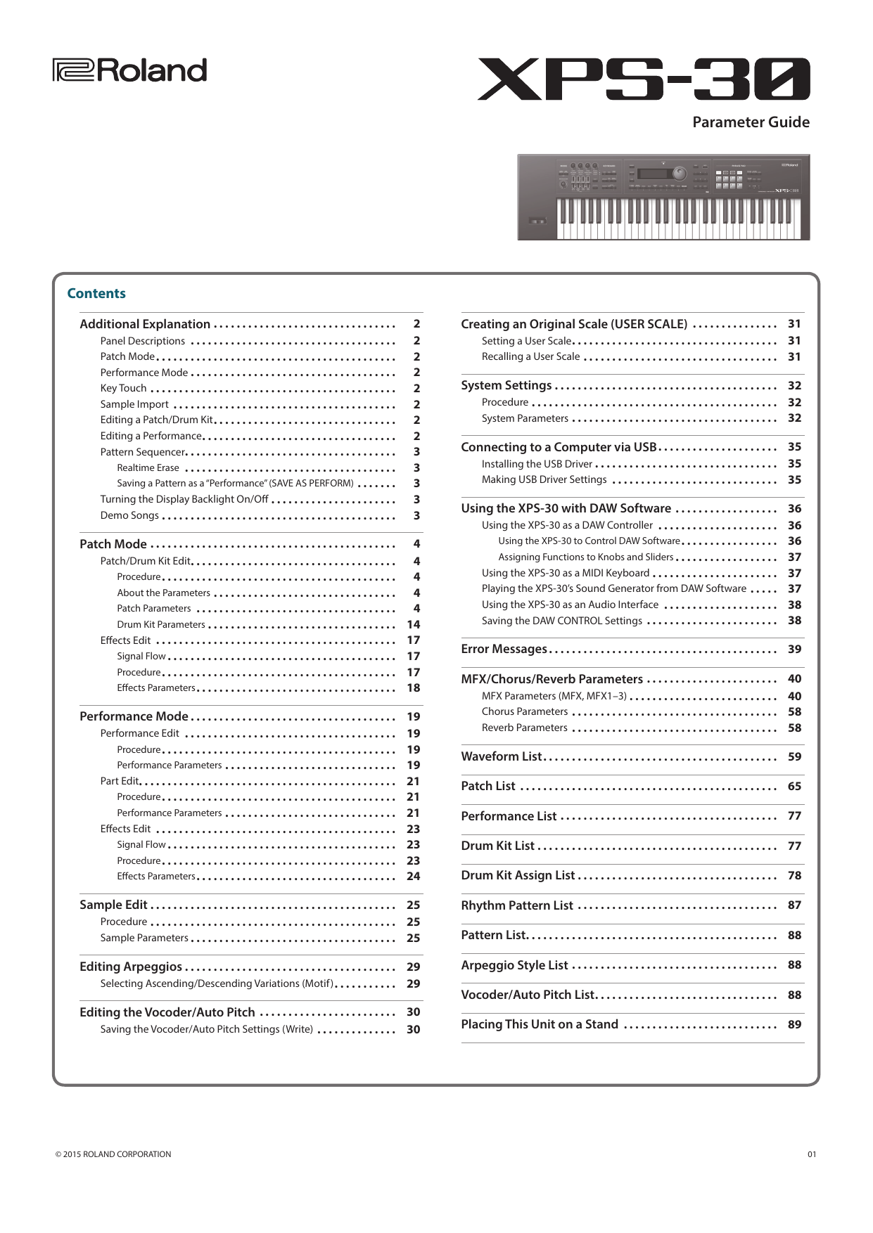 Roland XPS-30 User guide | Manualzz