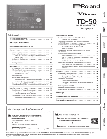 Roland TD-50 Sound Module Owner's manual | Manualzz