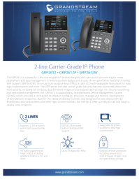 Grandstream GRP2612 - Administrator's Guide, Data Sheet, Quick ...