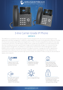Grandstream GRP2613 - Data Sheet, Quick Installation Guide, User Guide