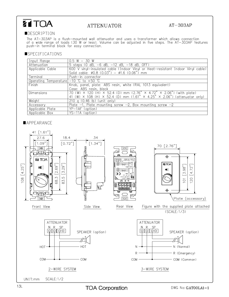 TOA AT-303AP User manual | Manualzz