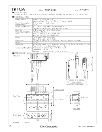 TOA CA-160 EU User manual | Manualzz