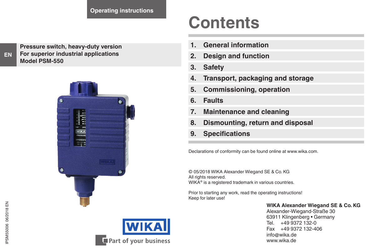 Wika Pressure Switch Manual Shop Outlet | www.pinnaxis.com