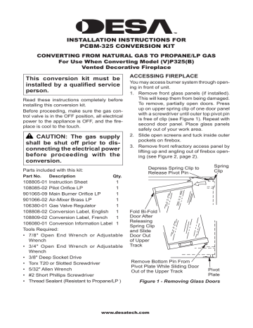 Desa PCBM-325 Fireplaces Installation instructions | Manualzz