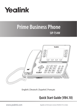 Yealink SIP-T54W - Quick start Guide, User manual | manualzz.com
