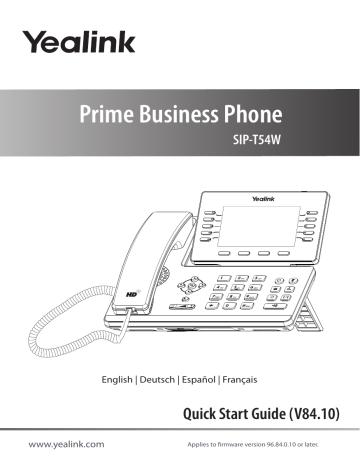 Yealink SIP-T54W Quick start guide | Manualzz