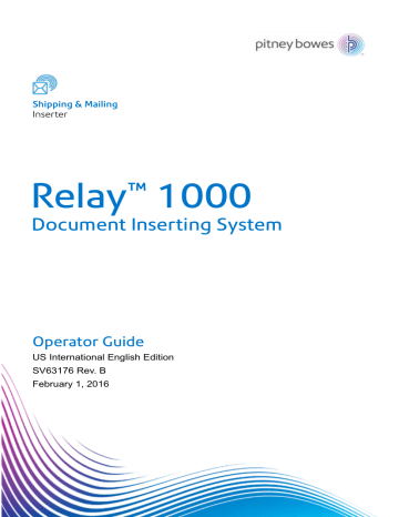 Pitney Bowes Relay® 1000 Inserter User manual | Manualzz