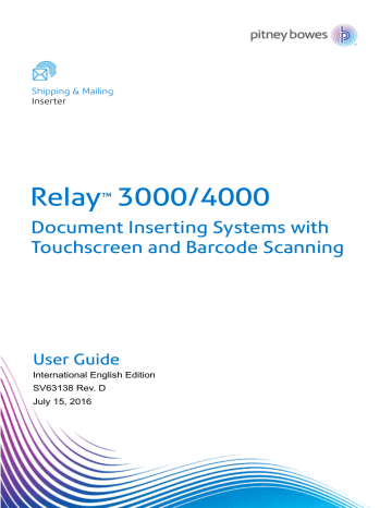 Pitney Bowes Relay® 2000, 3000, 4000 Inserters User guide | Manualzz