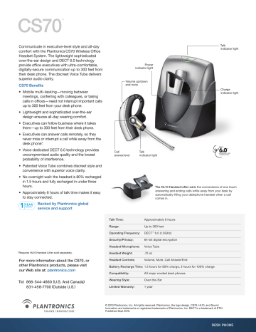 Plantronics CS70 Product Guide | Manualzz