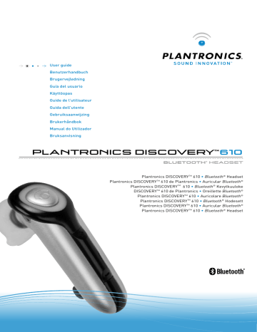Plantronics Discovery 610, 610 Kullanici rehberi | Manualzz