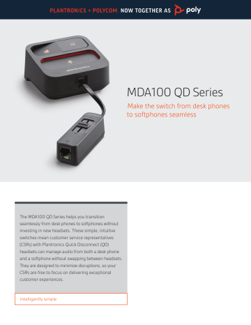 Plantronics MDA100 QD Series Product Guide | Manualzz