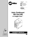 Miller AUTO-CONTINUUM 500 W/INSIGHT CORE Owner’s Manual | Manualzz