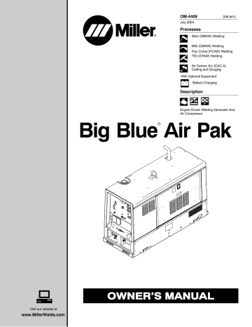 Miller BIG BLUE AIR PAK User manual | Manualzz