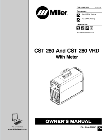 Miller CST 280 AND CST 280 VRD WITH METER Owner’s Manual | Manualzz