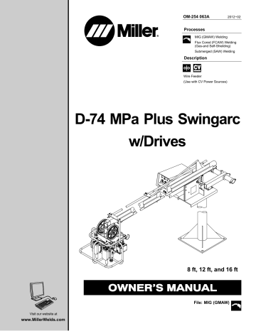 Miller D-74 MPA PLUS SWINGARC W/DRIVES User manual | Manualzz