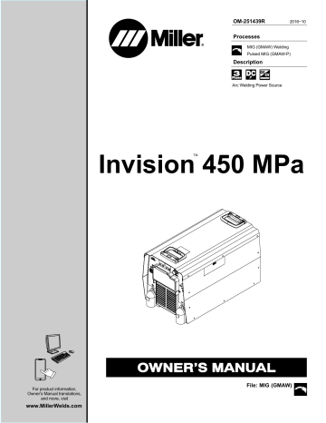 Miller INVISION 450 MPA User Owner’s Manual | Manualzz