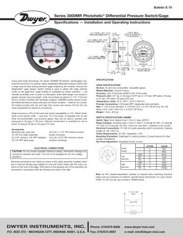 Dwyer Series 3000MR/3000MRS Instruction Manual | Manualzz
