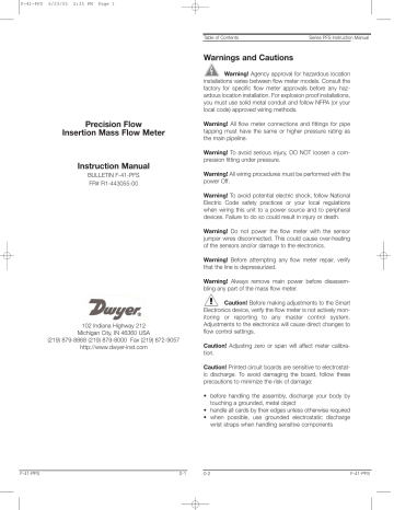 Dwyer Series PFS Instruction Manual | Manualzz