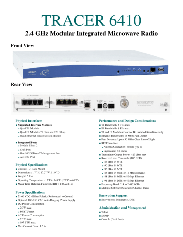 Adtran TRACER 6410 Product Information | Manualzz