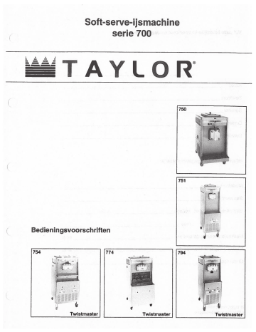 Taylor Model 750/751/754/774 de handleiding | Manualzz