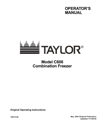 Taylor Model C606 User manual | Manualzz
