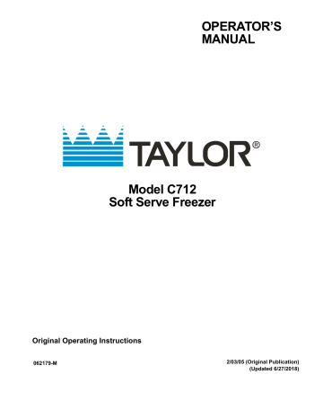 Taylor Model C712 User manual | Manualzz