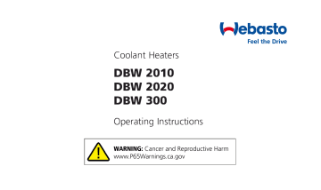 Webasto DBW 2010 Operating instructions | Manualzz