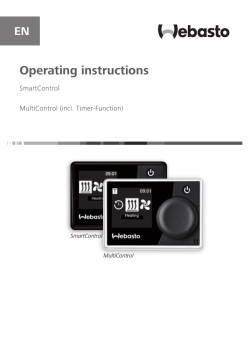 Webasto MultiControl - Operation manual, User manual, installation ...