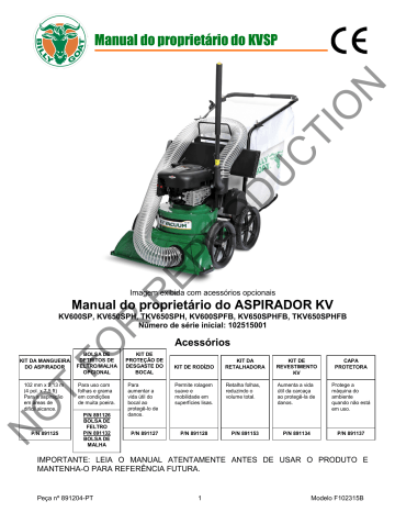 Billy Goat KV650SPHFB Vacuums Manual | Manualzz