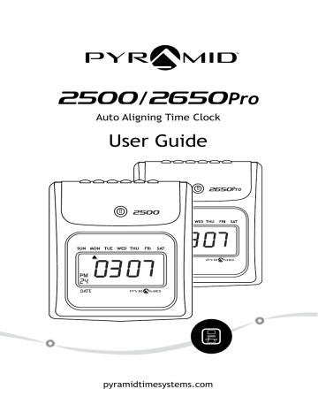 Pyramid 2500/2650Pro Time Clocks User Guide | Manualzz