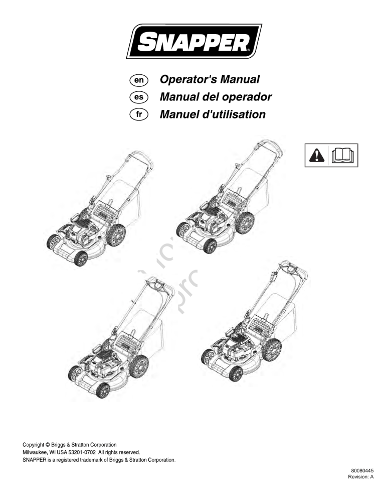 Snapper 2691610-00, 2691611-00 User manual | Manualzz