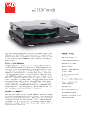 NAD C 588 Turntable Datasheet | Manualzz