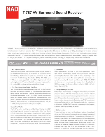 NAD T 787 Datasheet | Manualzz