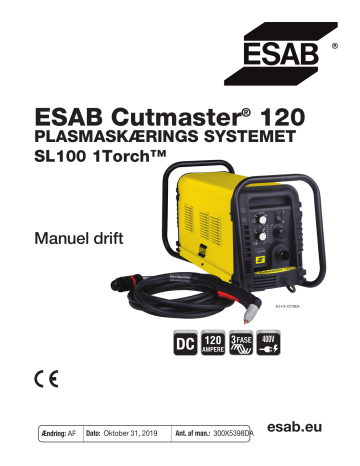 ESAB Cutmaster 120 Plasma Cutting System Brugermanual | Manualzz