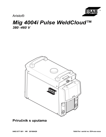 ESAB Mig 4004i Pulse WeldCloud™ Uputstvo za upotrebu | Manualzz