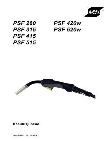 ESAB PSF 315 Kasutusjuhend | Manualzz