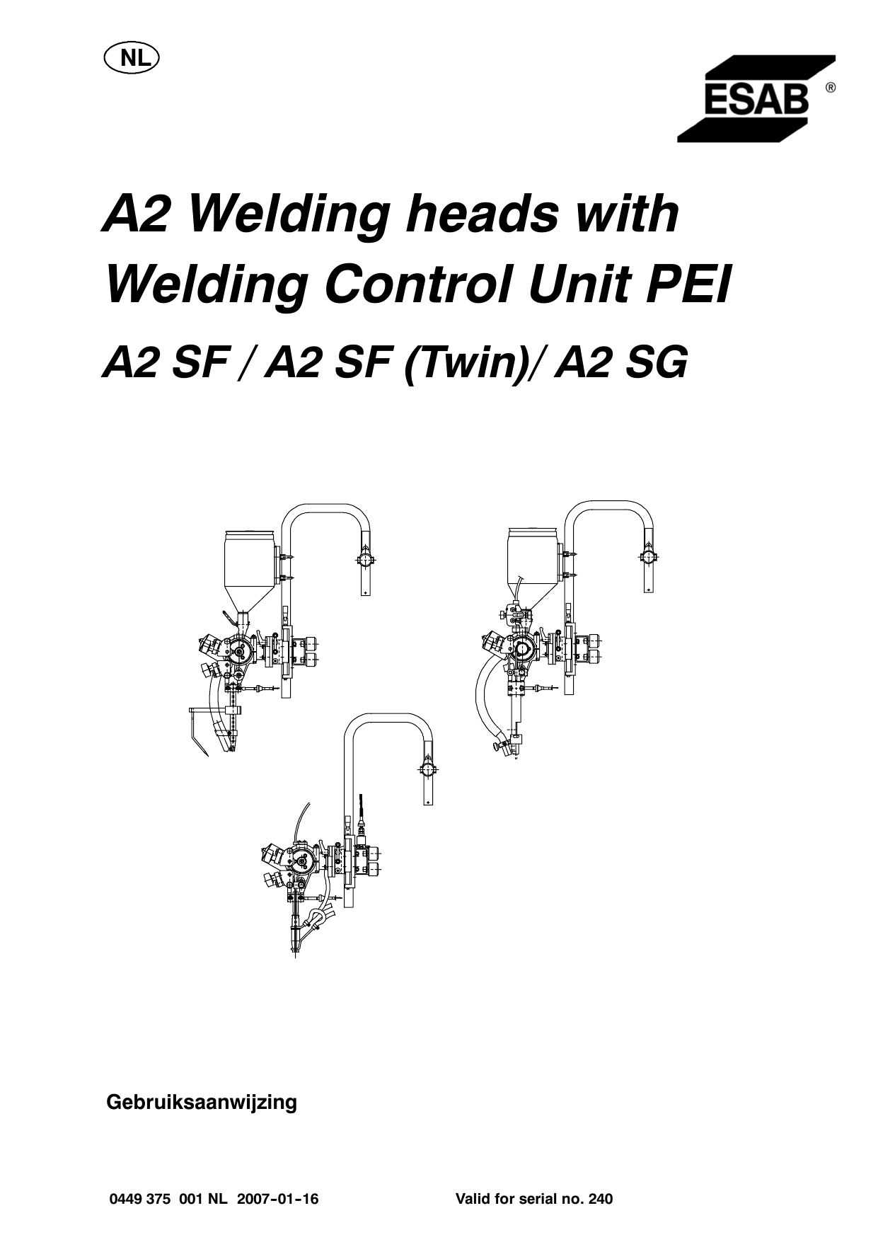 ESAB A2 Welding heads with Welding Control Unit PEI Handleiding | Manualzz